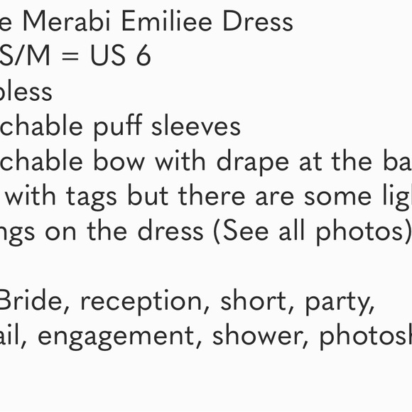 NADINE MERABI | Dresses | Nadine Merab Emiliee Bridal Bow Mini Wedding ...